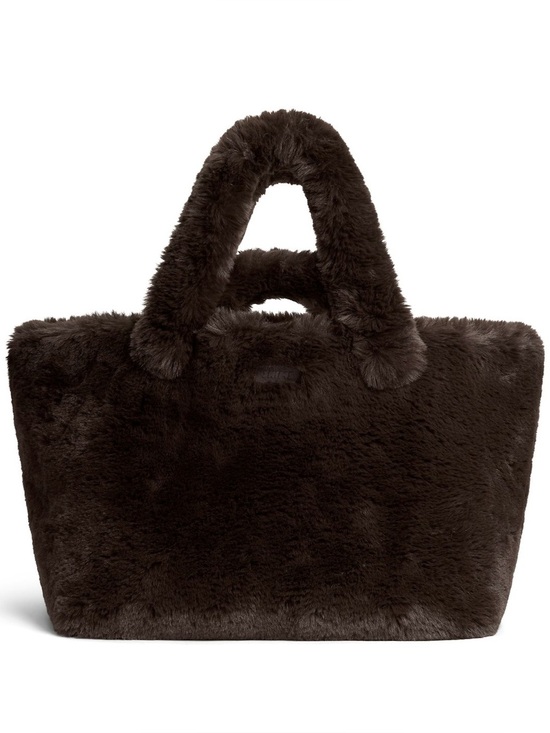 SKIMS | Bags | Skims Plush Faux Fur Tote In Dark Brown Espresso Nwt ...